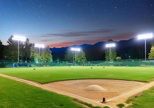 How do floodlights contribute to the illumination of a baseball stadium ...